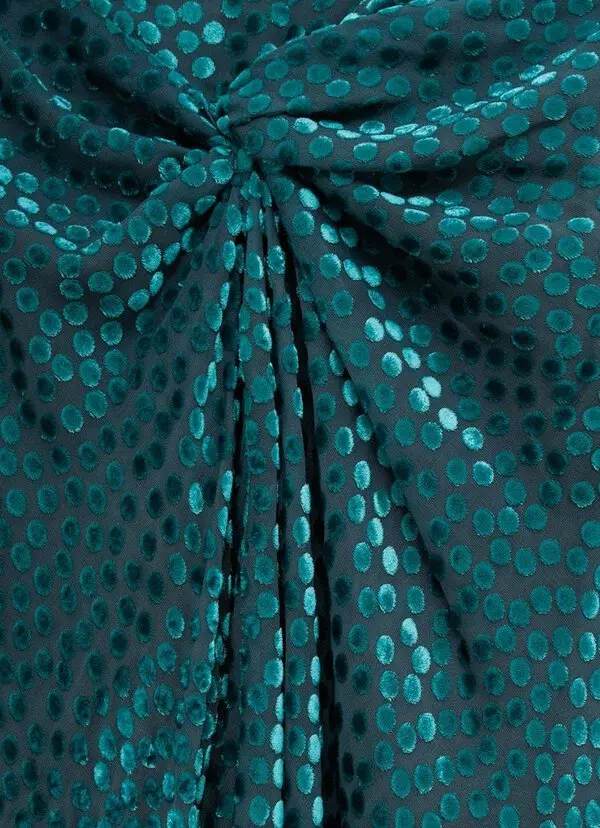 Dries Van Noten Pleated Polka Dot Midi Skirt