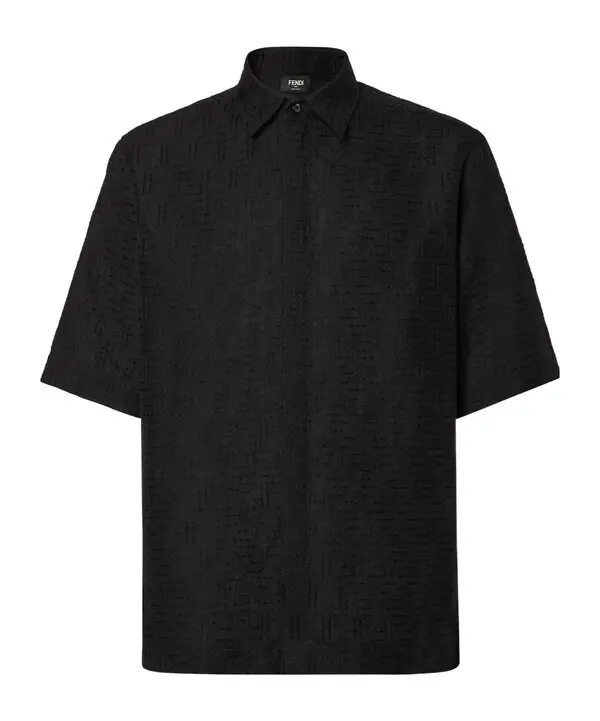 Fendi Collared Short-sleeve Shirt - Black