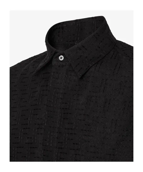 Fendi Collared Short-sleeve Shirt - Black