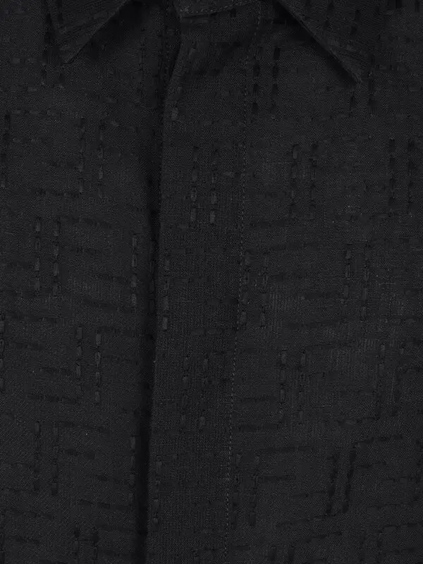 Fendi Ff Jacquard Short-sleeved Shirt - Black