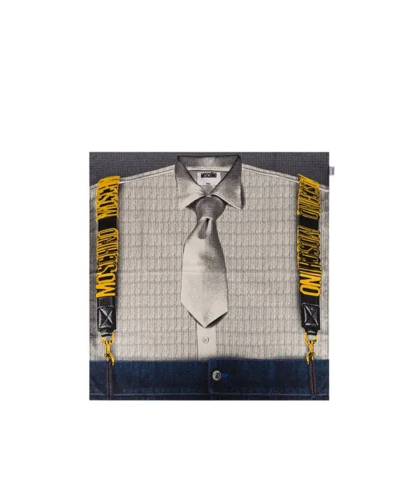Moschino Shirt-print Silk Scarf - White