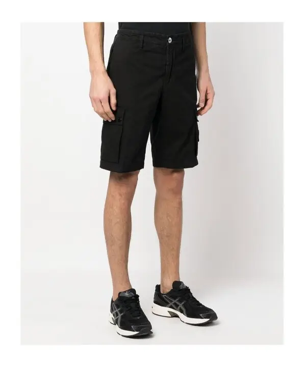 Stone Island Compass Patch Cargo Shorts - Black