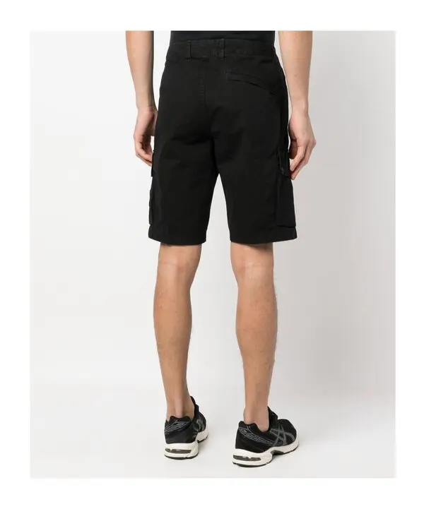 Stone Island Compass Patch Cargo Shorts - Black