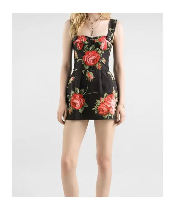 Dolce & Gabbana Floral Button-strap Mini Dress