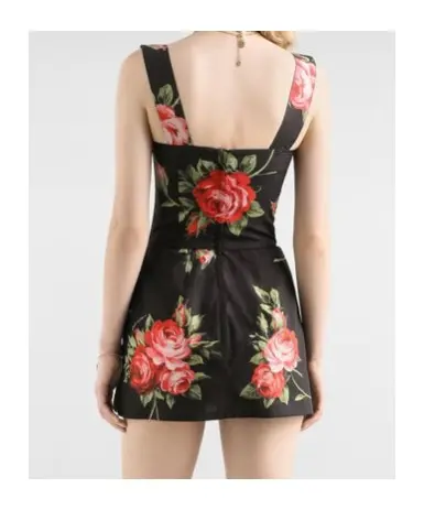 Dolce & Gabbana Floral Button-strap Mini Dress