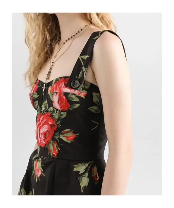 Dolce & Gabbana Floral Button-strap Mini Dress