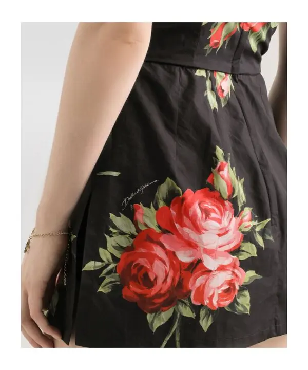 Dolce & Gabbana Floral Button-strap Mini Dress