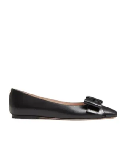 Valentino Garavani Bow Detail Round Toe Ballet Flats - Black