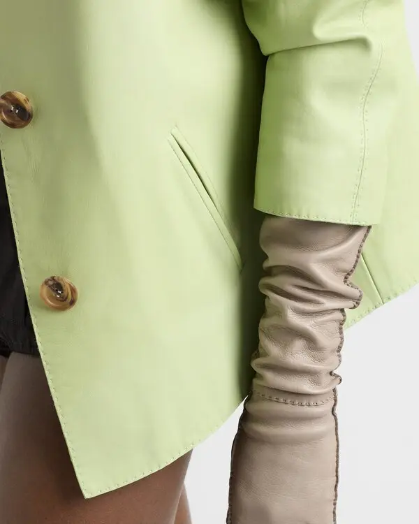 Prada Nappa Leather Jacket - Green