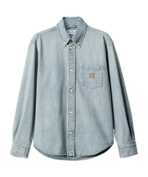 Miu Miu Button-up Denim Shirt - Light Blue