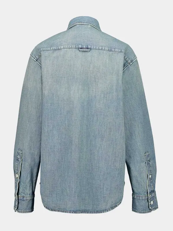 Miu Miu Button-up Denim Shirt - Light Blue