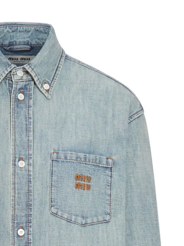 Miu Miu Button-up Denim Shirt - Light Blue