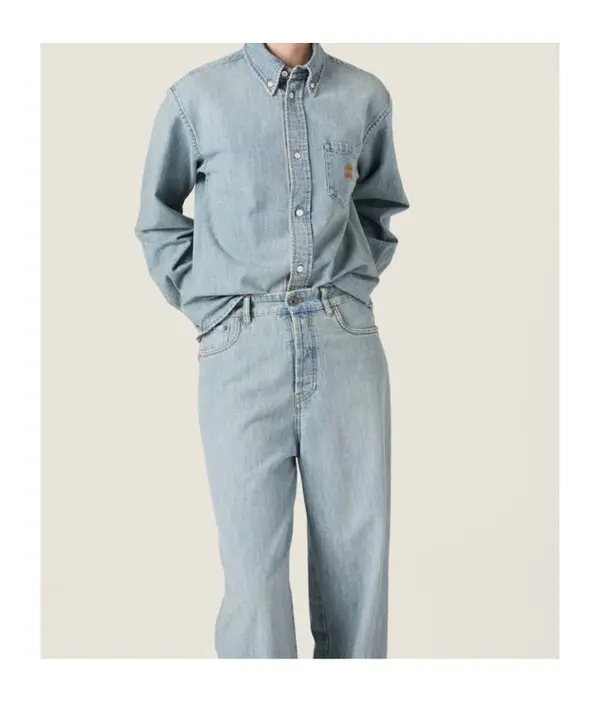 Miu Miu Button-up Denim Shirt - Light Blue