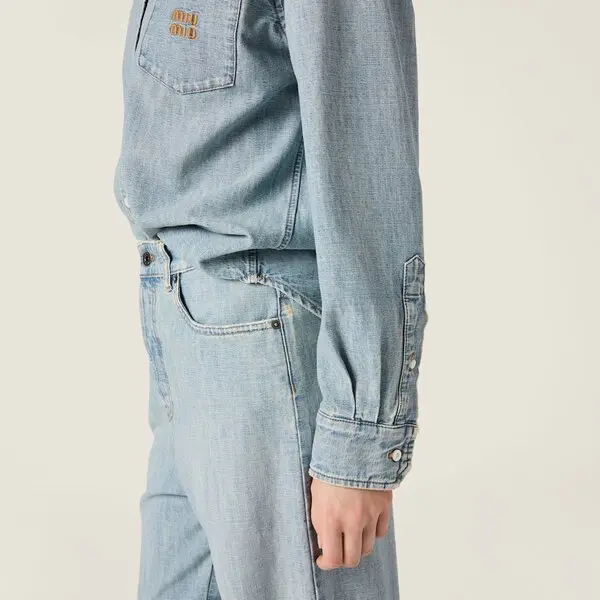 Miu Miu Button-up Denim Shirt - Light Blue