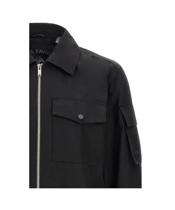 Moose Knuckles Collared Zip-up Jacket With Zipper Cuffs - Black