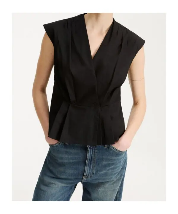 Marella Bazar Wrap V-neck Top - Black