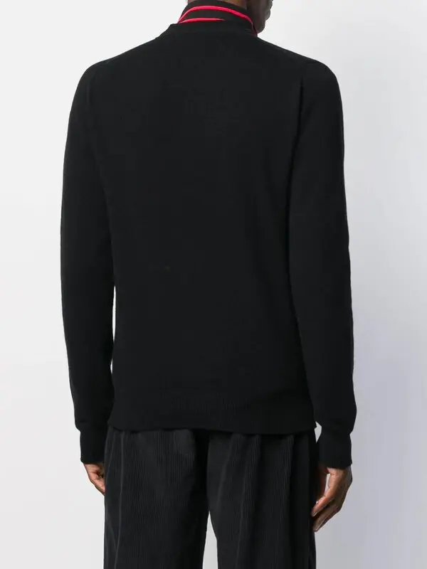 Play Comme Des Garcon Heart Embroidered Cardigan - Black