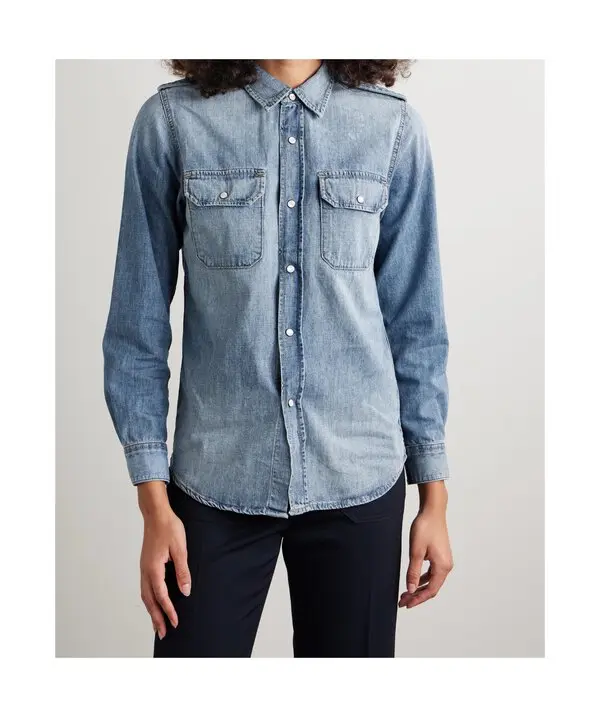 NILI LOTAN Long-sleeved Denim Shirt