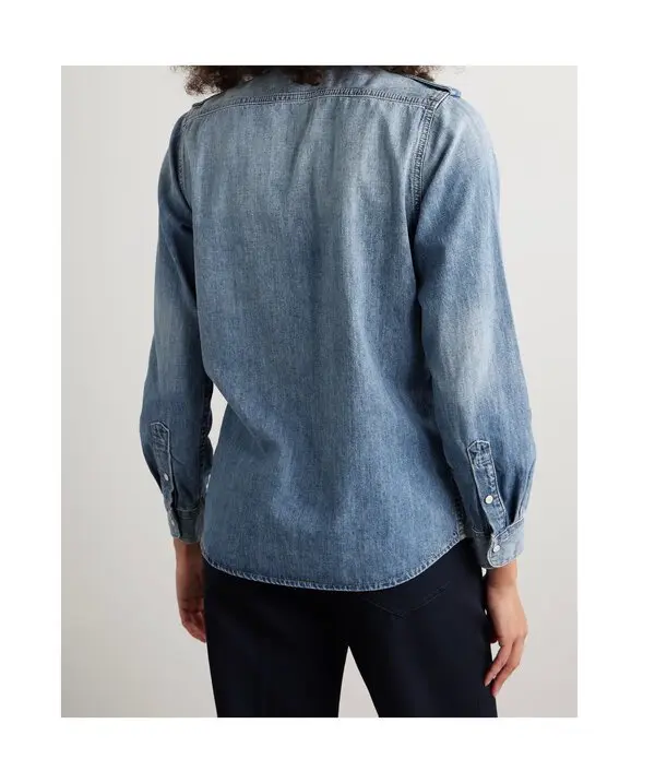 NILI LOTAN Long-sleeved Denim Shirt