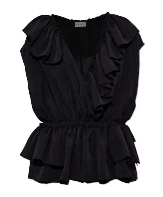 Dries Van Noten Cally Bis Ruffled Peplum Top