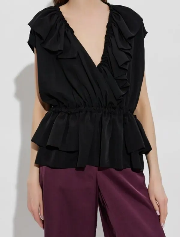Dries Van Noten Cally Bis Ruffled Peplum Top