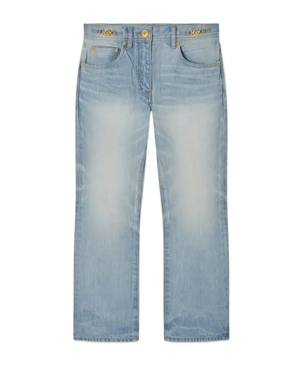 Versace Logo-patch Cropped Jeans