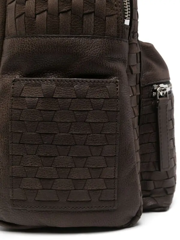 Orciani Woven Zipper Backpack - Brown