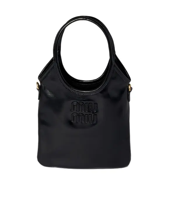Miu Miu Ivy Leather Handbag - Black