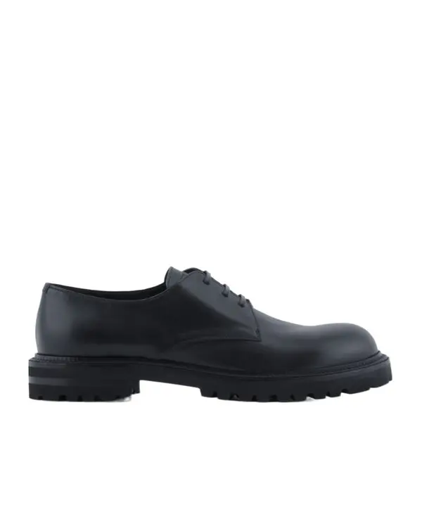 Giorgio Armani Logo Embossed Lace-up Shoes - Black