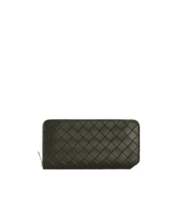 Bottega Veneta Intrecciato Stamp Zip Around Wallet - Black