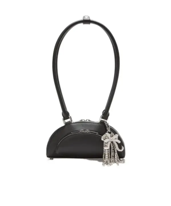 SELF-PORTRAIT Leather Mini Shoulder Bag - Black