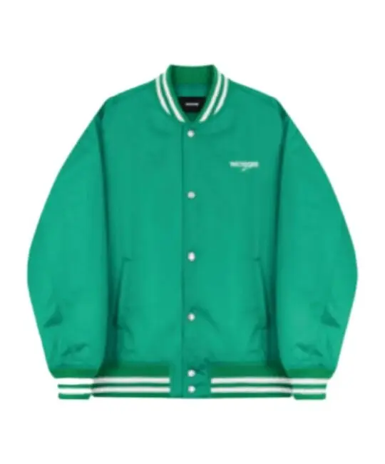 We11Done Logo Print Bomber Jacket - Green