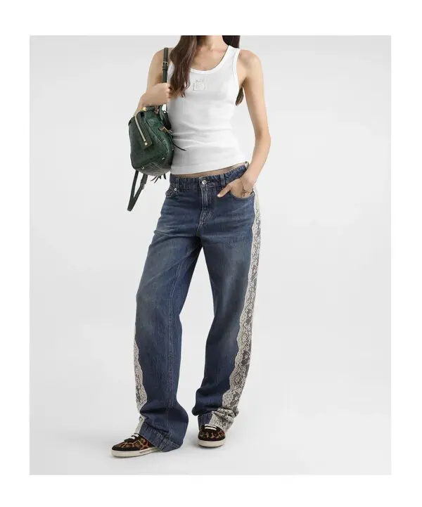 Dolce & Gabbana Lace Trim Wide-leg Jeans