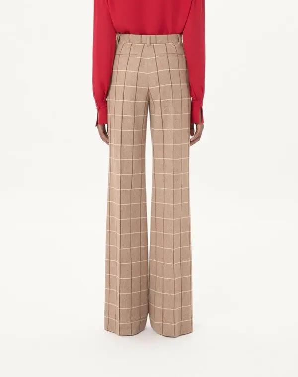 Valentino Garavani Windowpane Checked Wide-leg Trousers