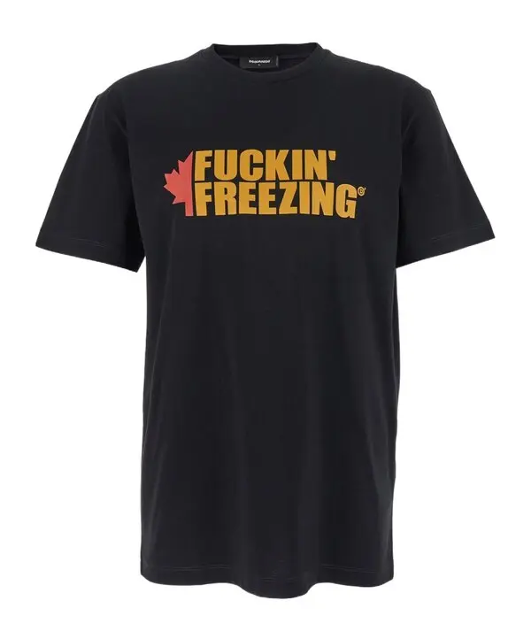 Dsquared2 Logo Printed Crewneck T-shirt - Black