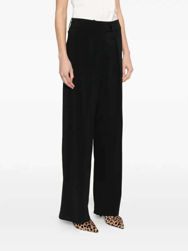 Patrizia Pepe Button Detail Pleated Wide Leg Trousers