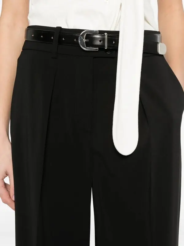Patrizia Pepe Button Detail Pleated Wide Leg Trousers