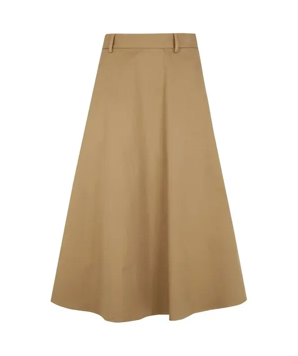 SEMICOUTURE A-line Midi Skirt With Belt Loops And Zipper Closure