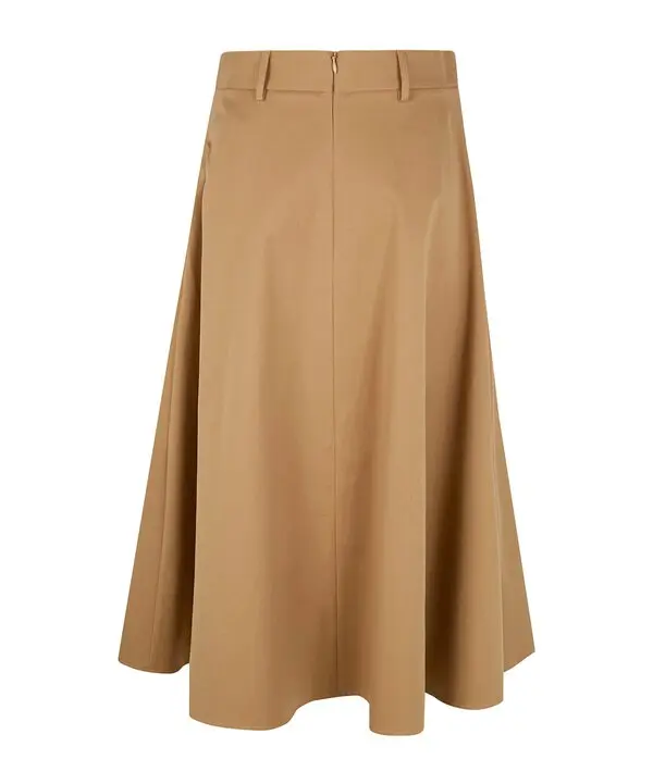 SEMICOUTURE A-line Midi Skirt With Belt Loops And Zipper Closure