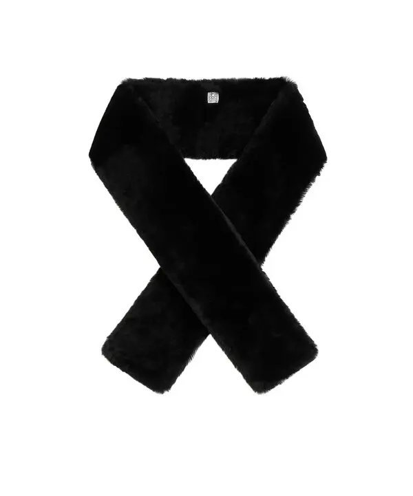 TOTEME Shearling Tuxedo Scarf - Black