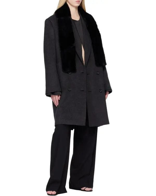 TOTEME Shearling Tuxedo Scarf - Black