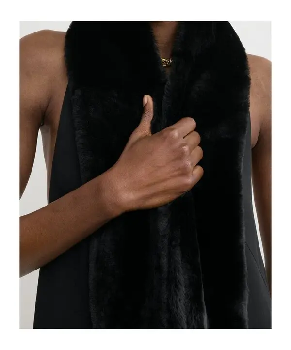 TOTEME Shearling Tuxedo Scarf - Black