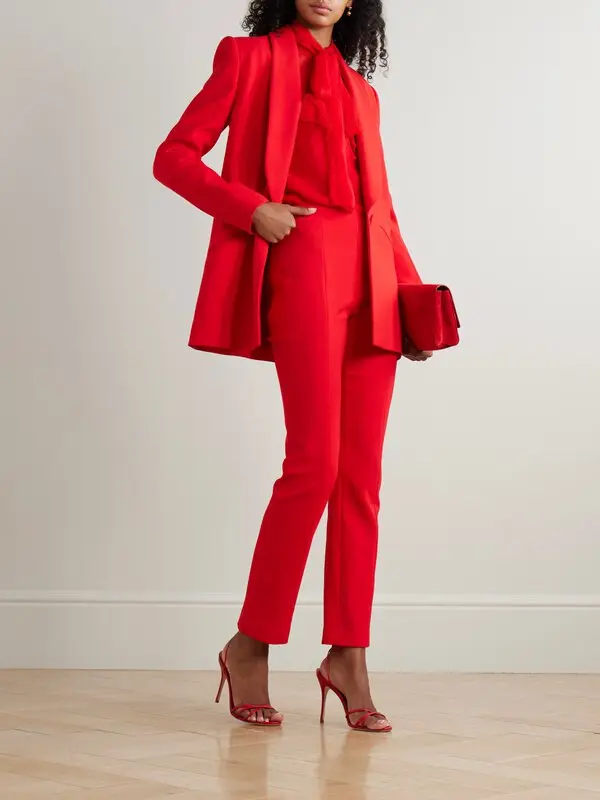 Carolina Herrera Tie-collar Ruffle Shirt