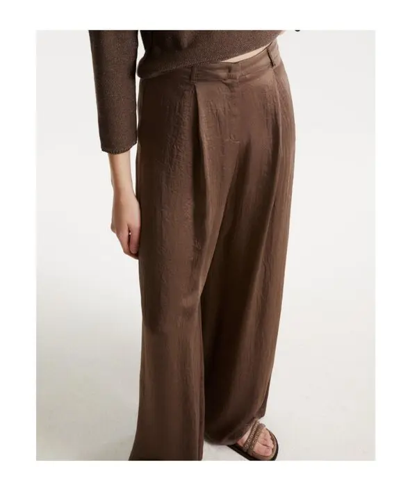 Marella Wide-fit Crinkle Twill Trousers