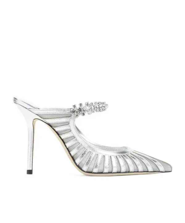 JIMMY CHOO Bing 100 Embellished Pumps - Silver