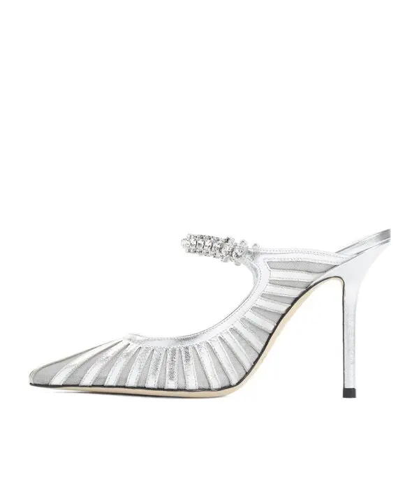JIMMY CHOO Bing 100 Embellished Pumps - Silver