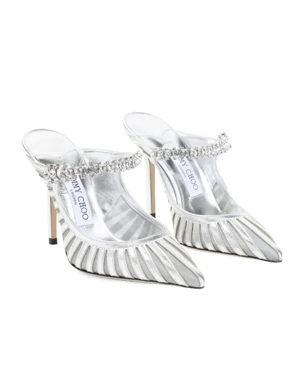 JIMMY CHOO Bing 100 Embellished Pumps - Silver