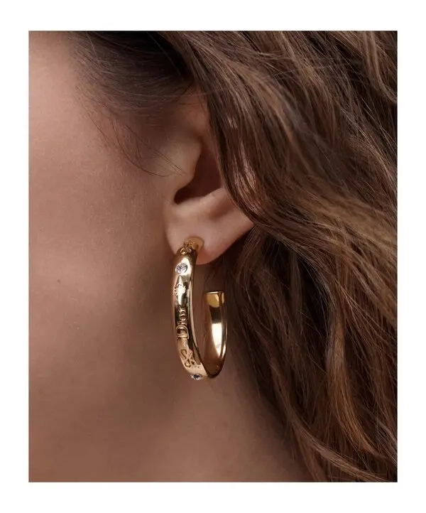 Dior Trésor Hoop Earrings - Yellow