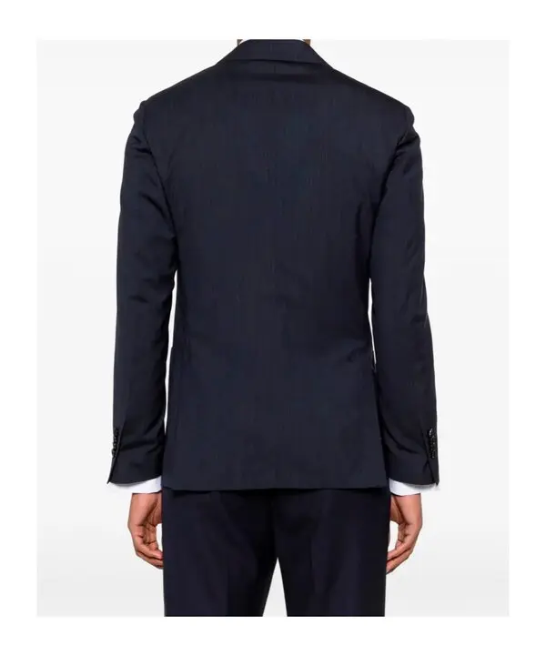 LARDINI Button Pin Virgin-wool Jacket - Blue
