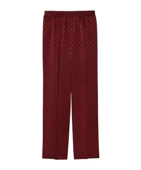 Gucci Gg Jacquard Elastic Waistband Trousers - Brown